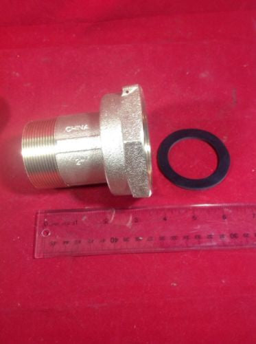 2" Water Meter Coupling, LEAD-FREE brass, Female Swivel Meter Nut x Ma ...