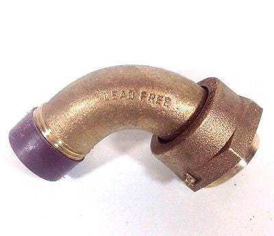 1" ANGLE Water Meter Coupling, NO-LEAD Brass 1" Swivel Cplg. nut x 1 ...