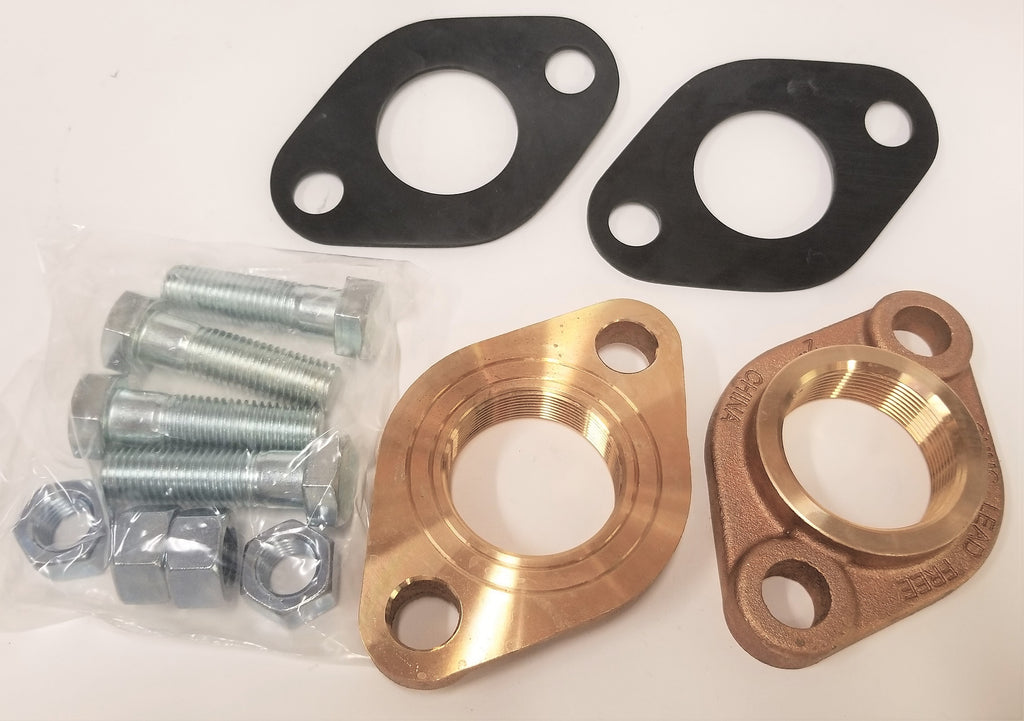 2" Lead-free Brass Meter Oval Flange Connection Set For 2" Water Meter ...