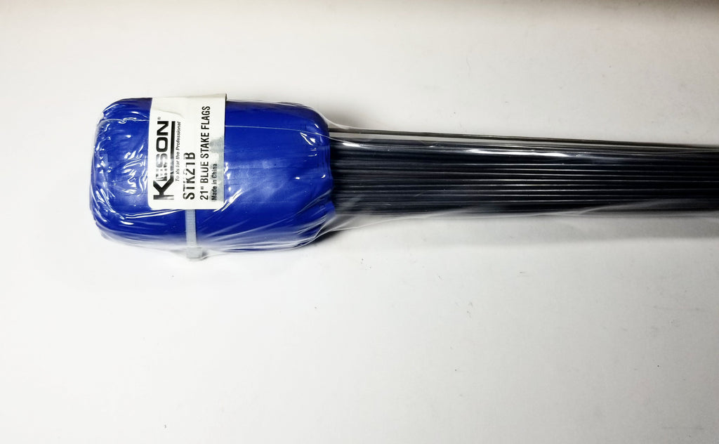 100 Wire Marking Flags, 2.5" x 3.5" BLUE polyethylene 3 mil flag, 21 ...