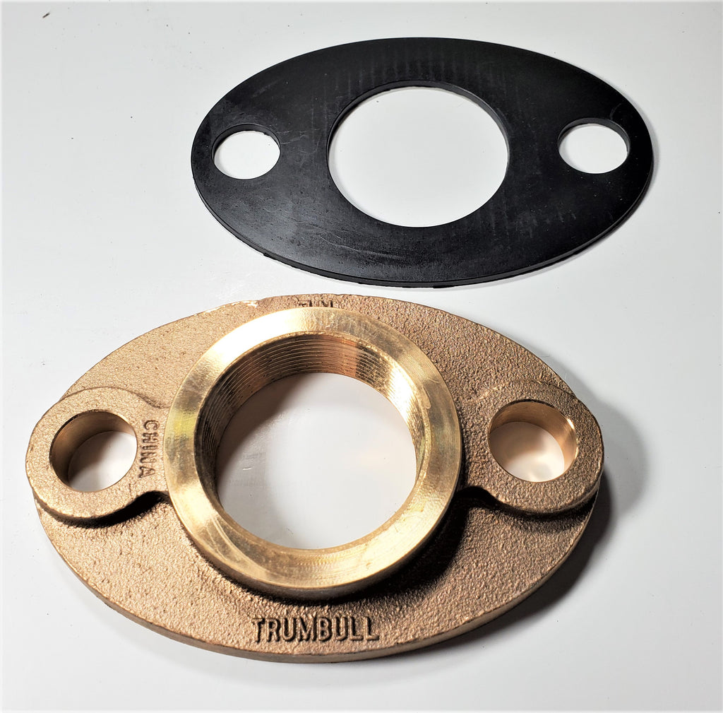 2" Lead-free Brass Oval 2-bolt Water Meter Flange For 2" Water Meter W ...