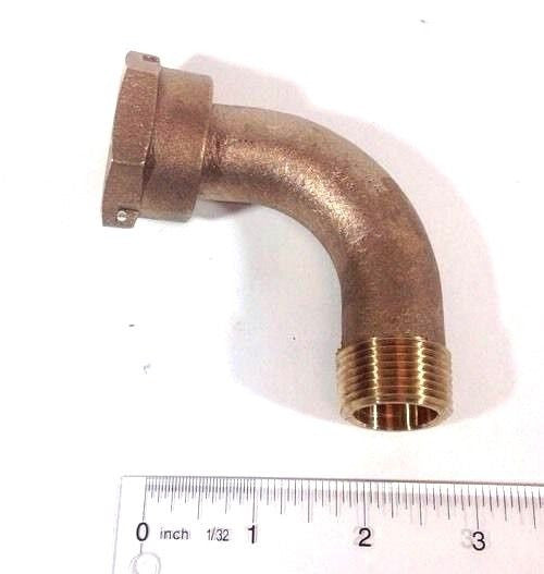 PAIR 3/4" ANGLE Water Meter Coupling, NO-LEAD Brass 3/4" Swivel Cplg ...